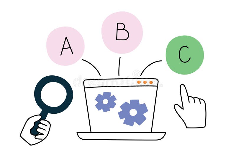 Online Test Composition, Laptop Screen with Checkmarks Icons, Vector ...