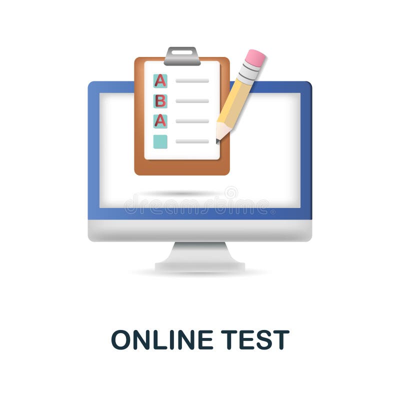 Online Test Icon. 3d Illustration from E-learning Collection. Creative ...