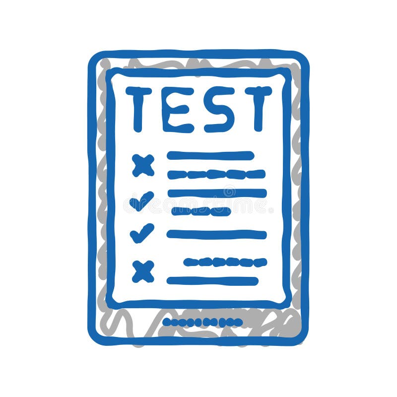 Online Test Icon Doodle Illustration Stock Illustration - Illustration ...