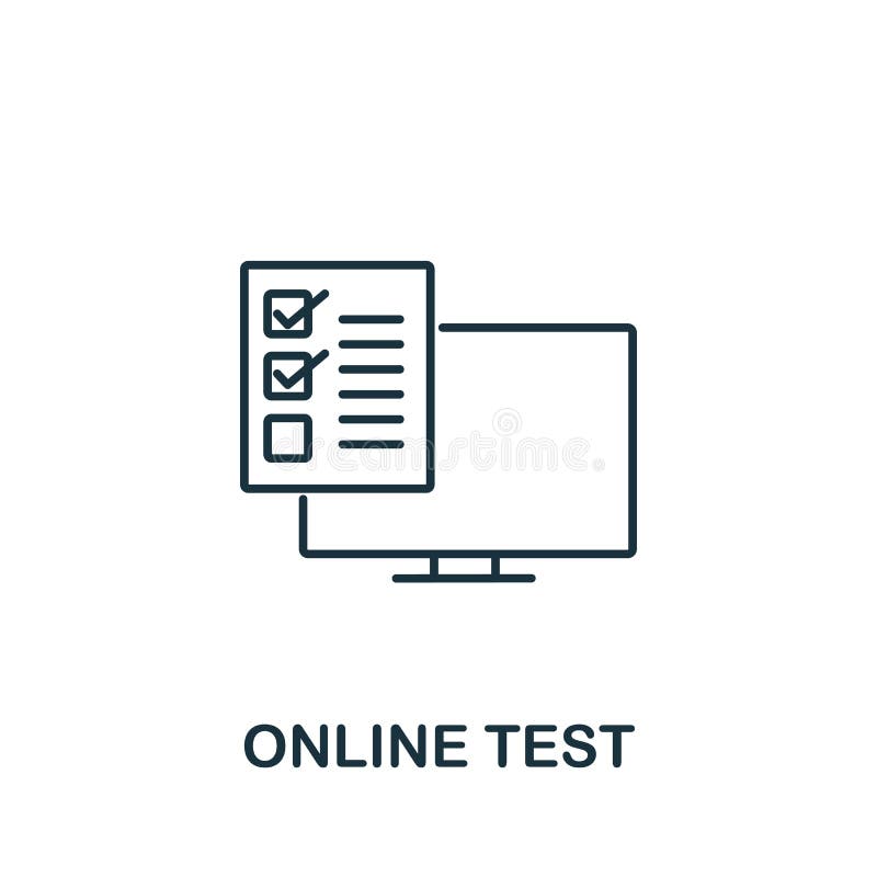 Online Test Icon from E-learning Collection. Simple Line Element Online ...