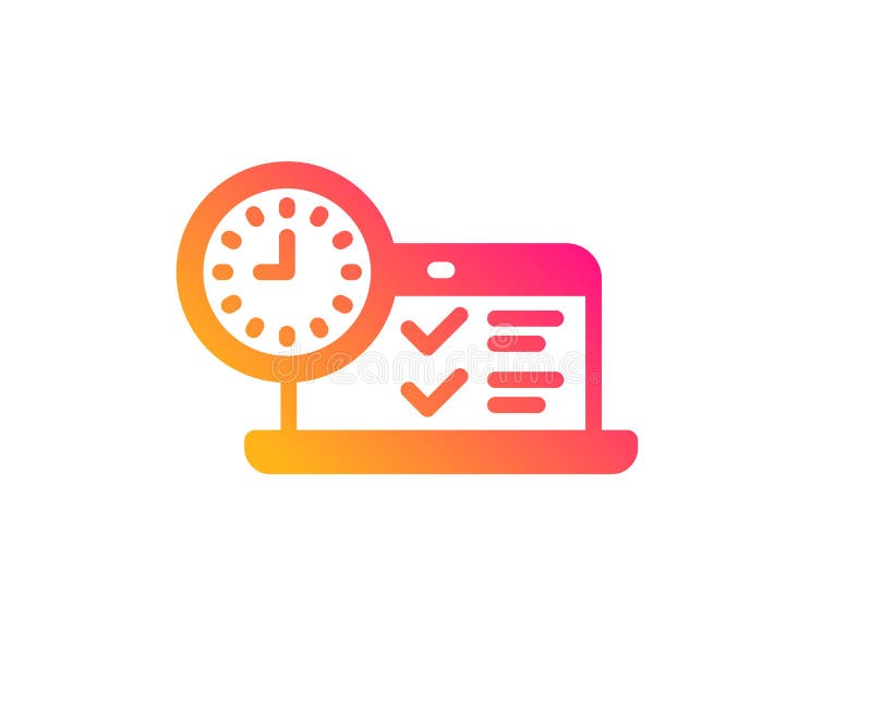 Online Test Icon. Time Sign. Vector Stock Vector - Illustration of sign ...