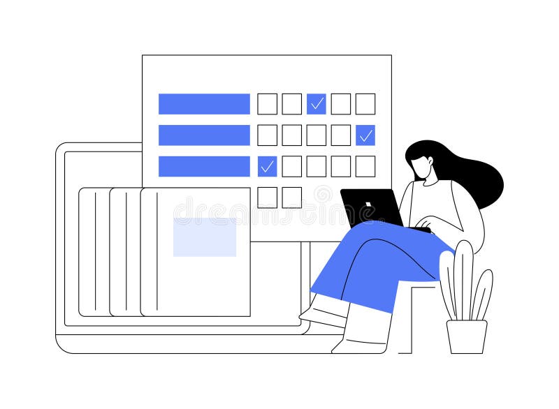 Online Test Isolated Cartoon Vector Illustrations. Stock Vector ...