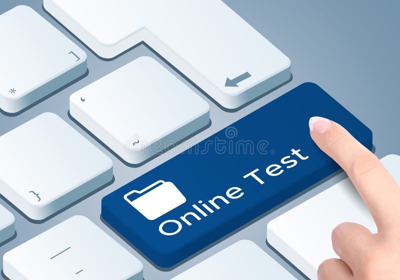 Online Test Key - Keyboard with 3D Concept Illustration Stock ...