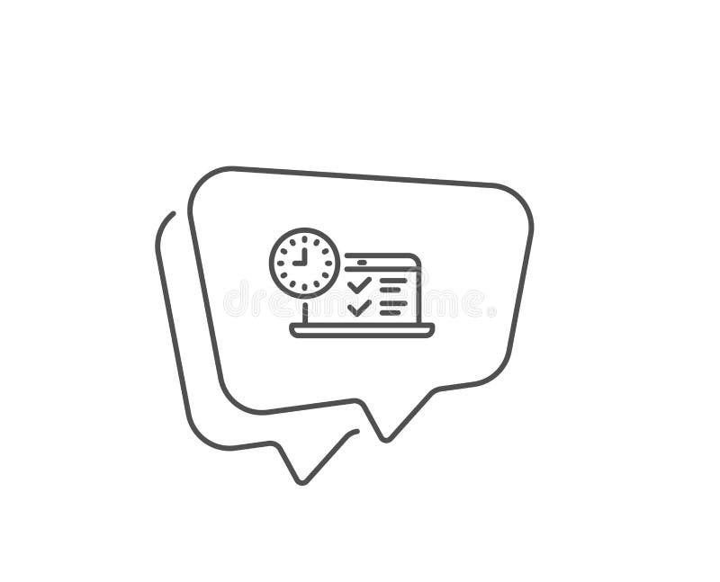 Online Test Line Icon. Time Sign. Vector Stock Vector - Illustration of ...