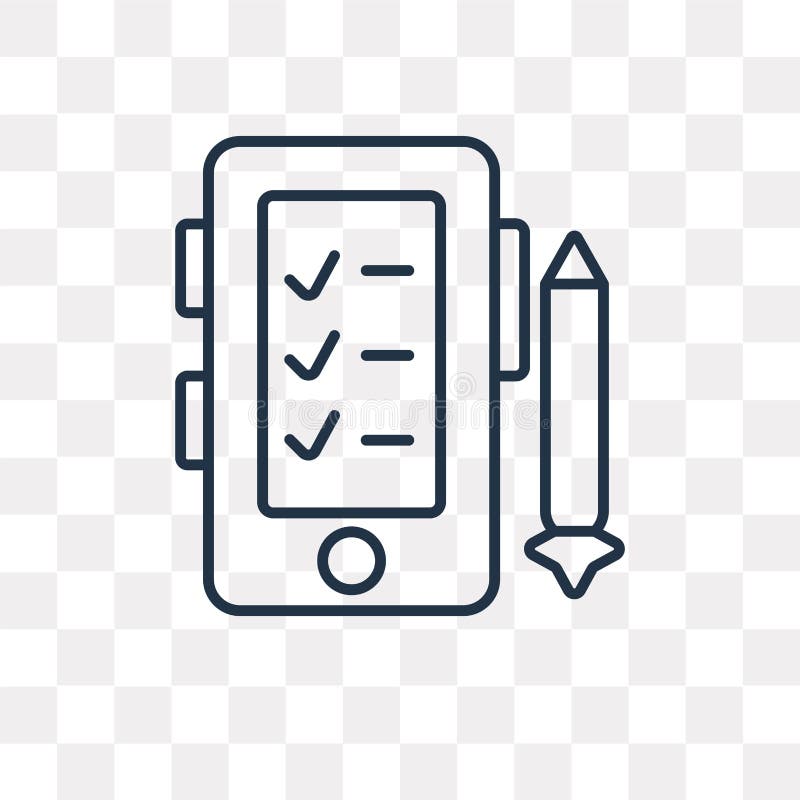 Online Test Vector Icon Isolated on Transparent Background, Line Stock ...