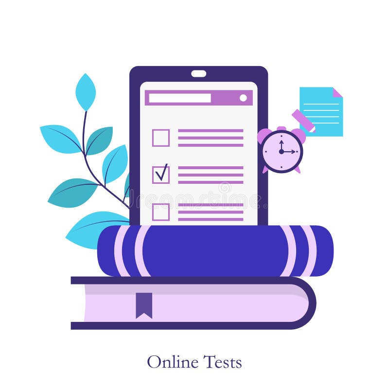 Online Testing or E-learning Concept Stock Vector - Illustration of ...