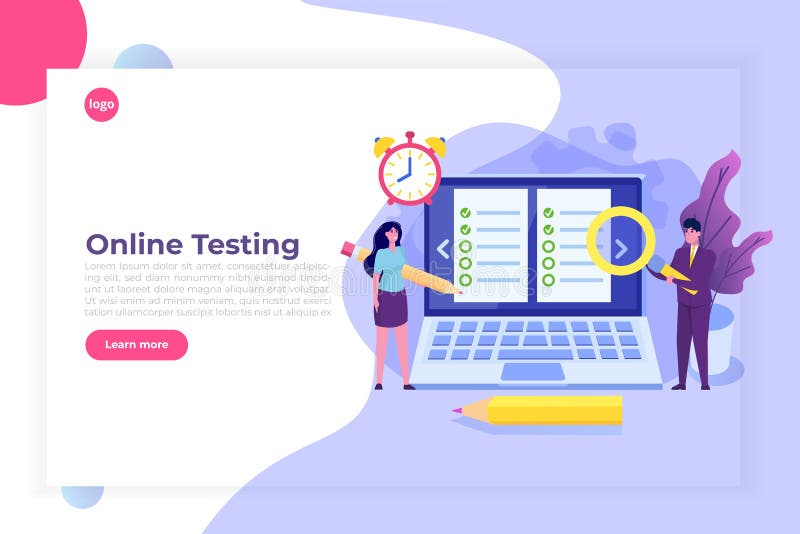 Online Testing, E-learning, Education Concept People are Studying the ...