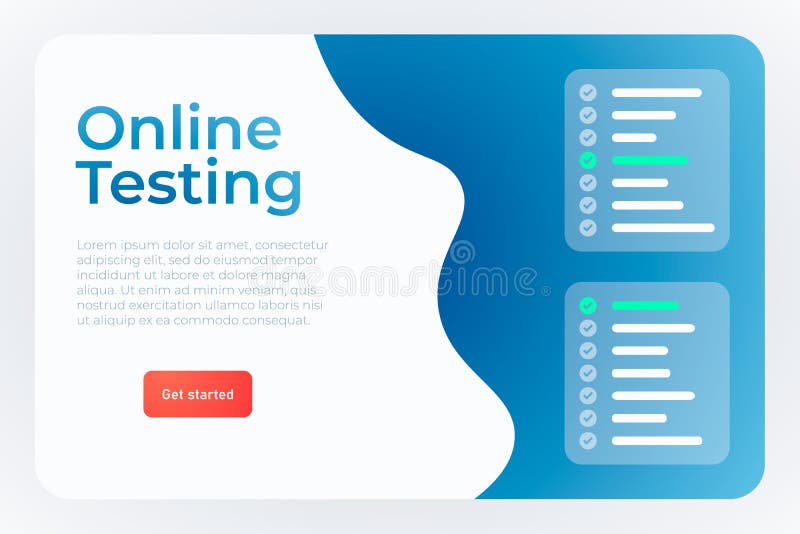 Online Testing Webpage Landing Concept. E Learning Banner Template with ...
