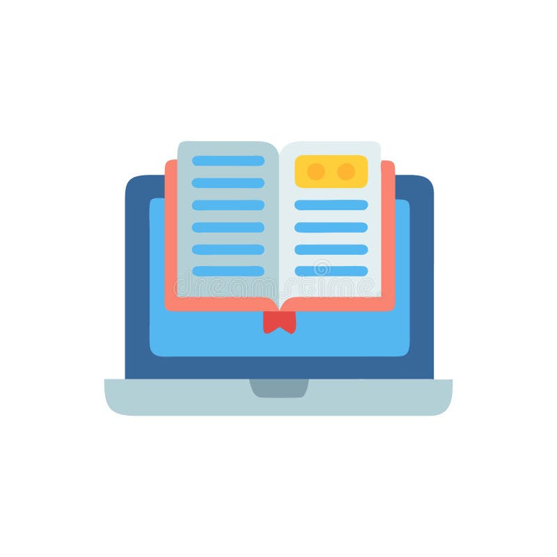 Online Textbook Icon for Academic Use Stock Illustration - Illustration ...