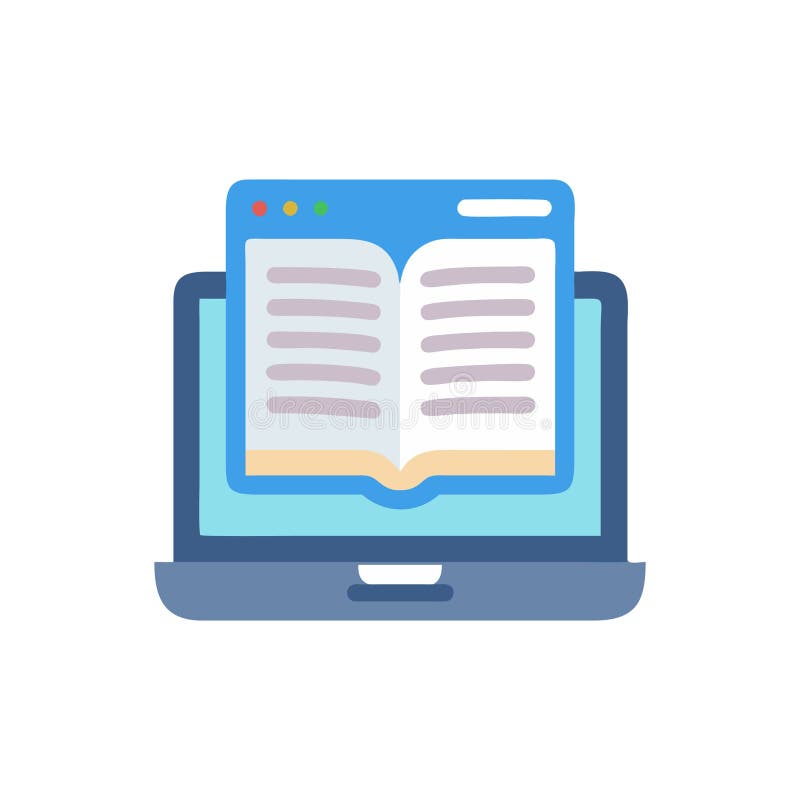 Online Textbook Icon for Digital Education Stock Illustration ...