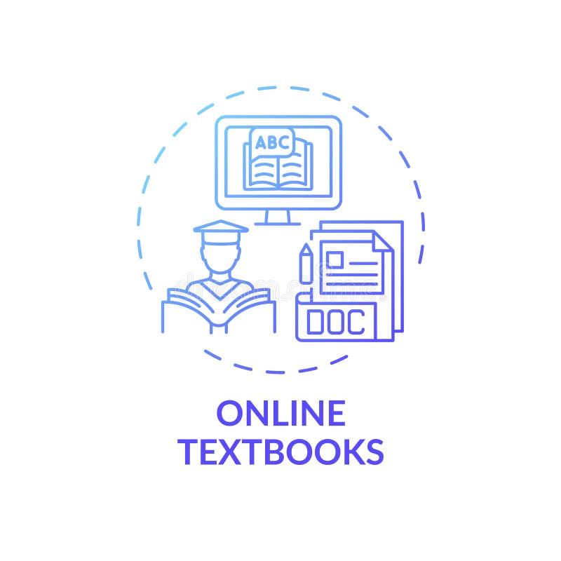 Online Textbooks Concept Icon Stock Vector - Illustration of book, work ...