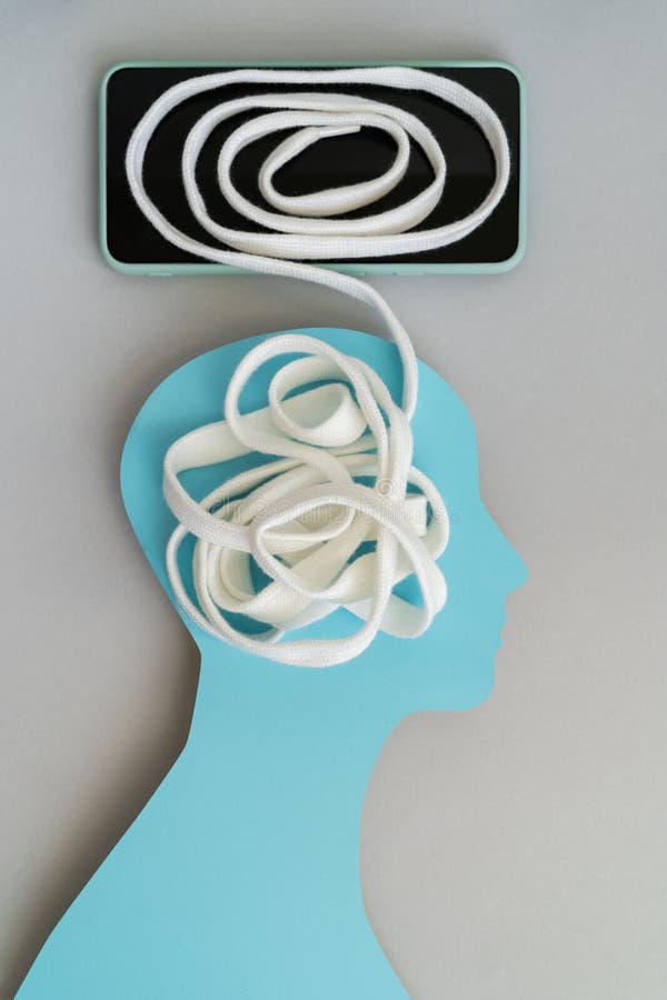 Online Therapy Concept - Tangled White Lace Gets Untangled Via Phone ...