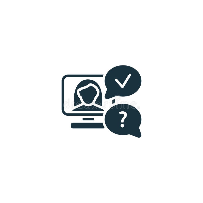 Online Therapy Icon. Monochrome Simple Virtual Assistant Icon for ...