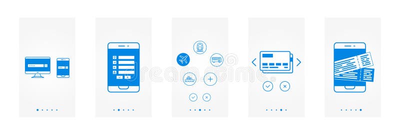 Online Ticket Booking Process Stock Vector - Illustration of order ...
