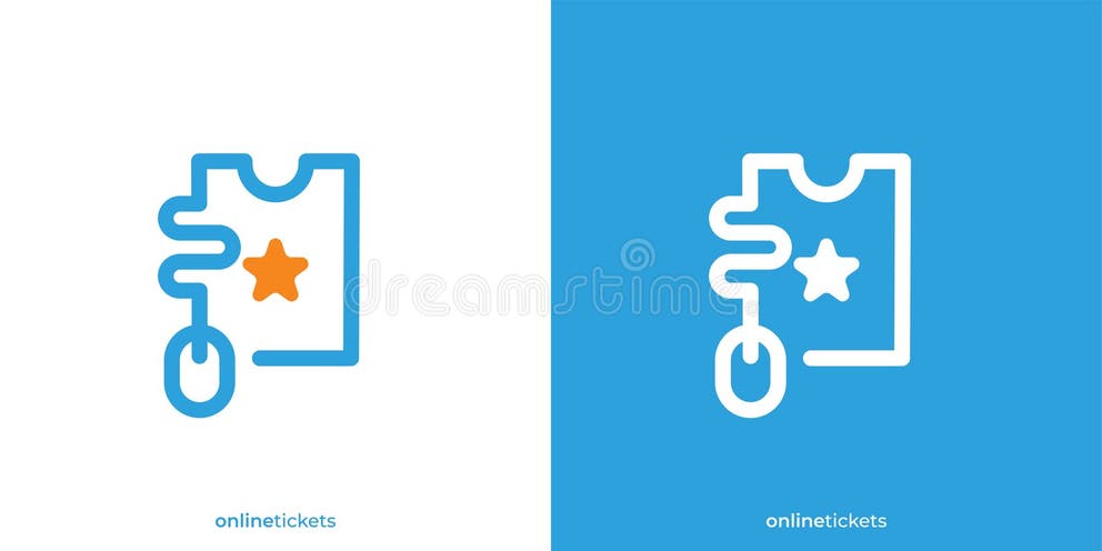 Simple Online Ticket Logo. Ticket and Computer Mouse Cursor Click Icon ...