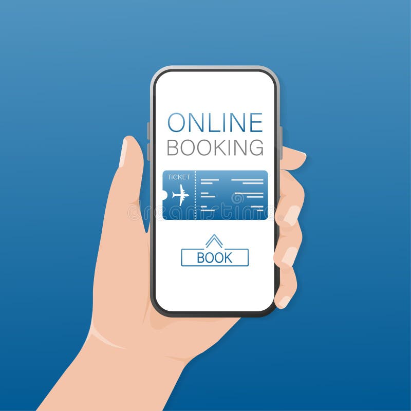 Online Tickets Booking. Icon for Mobile App Design. Finger Touch Screen ...