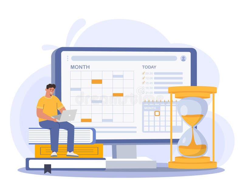 Online time management stock vector. Illustration of date - 262039103