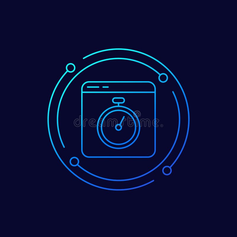 Online Timer, Countdown Icon, Linear Design Stock Vector - Illustration ...