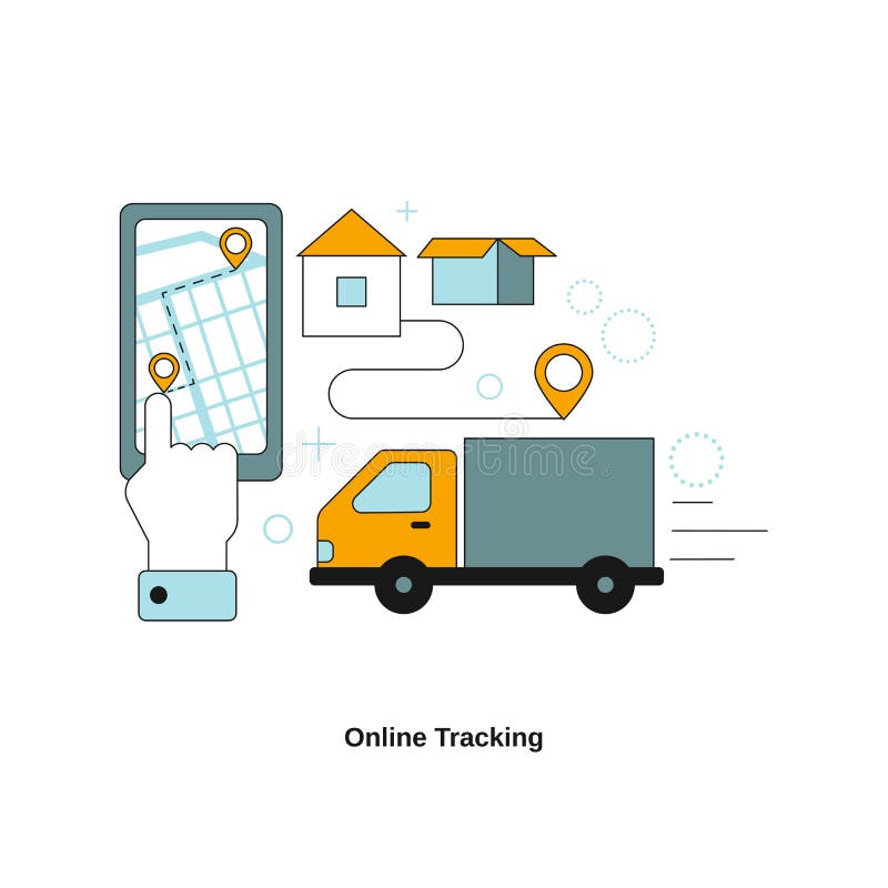 Online Tracking, Worldwide Shipping, Delivery Service Stock Vector ...