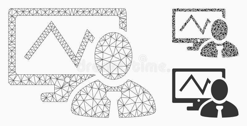 Online Trader Vector Mesh 2D Model and Triangle Mosaic Icon Stock ...