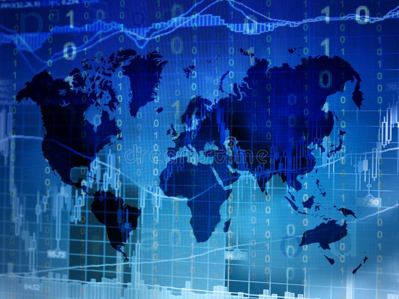 Online Trading Concept with World Map Stock Image - Image of index ...