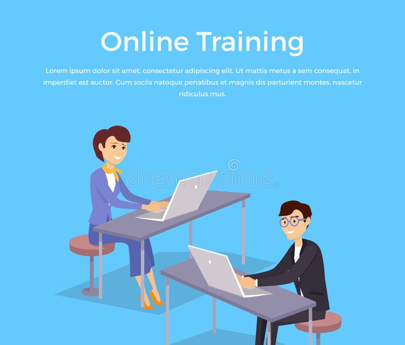 Online Training Banner Design Concept Stock Vector - Illustration of ...