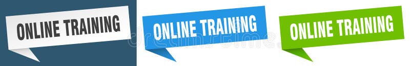 Online Training Banner. Online Training Speech Bubble Label Set Stock ...