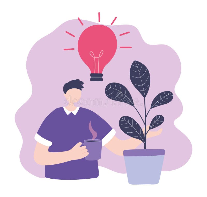 Online Training, Boy Thinking with Coffee Cup in Hand, Education and ...