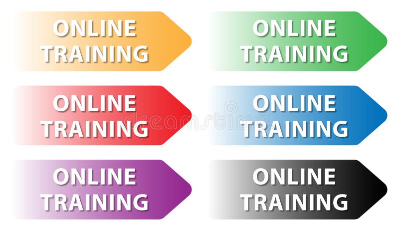 Online Training Colourful Stickers Set, Vector Illustration Stock ...