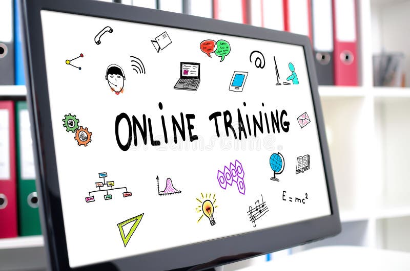 Online Training Concept on a Computer Screen Stock Image - Image of ...