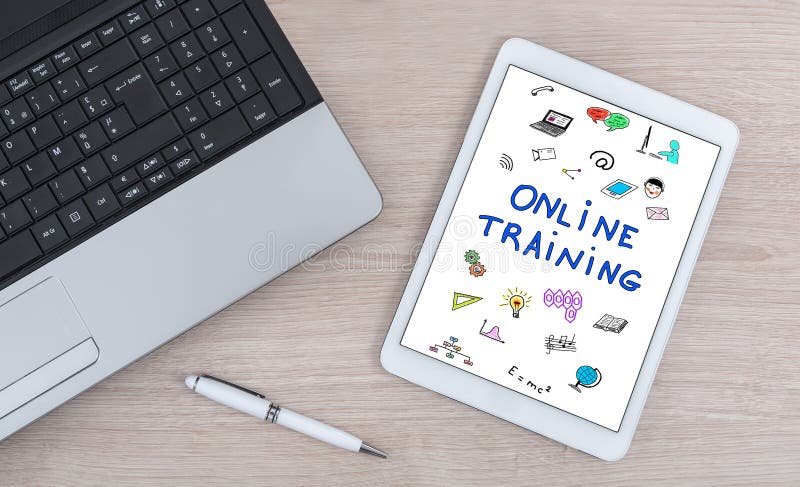 Online Training Concept on a Digital Tablet Stock Image - Image of ...