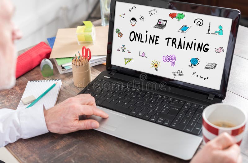 Online Training Concept on a Laptop Screen Stock Photo - Image of ...