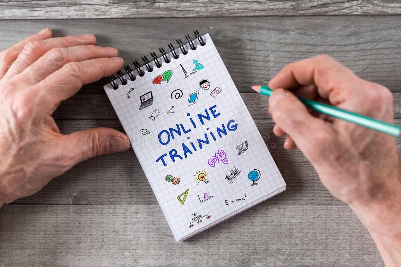 Online Training Concept Drawn by a Man Stock Photo - Image of elearning ...