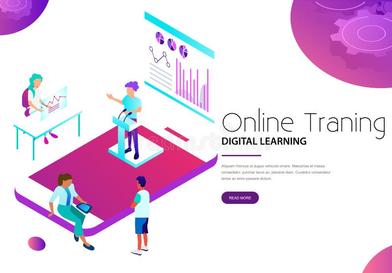 Online Training and Digital Learning Via Mobile App Landing Web Page ...