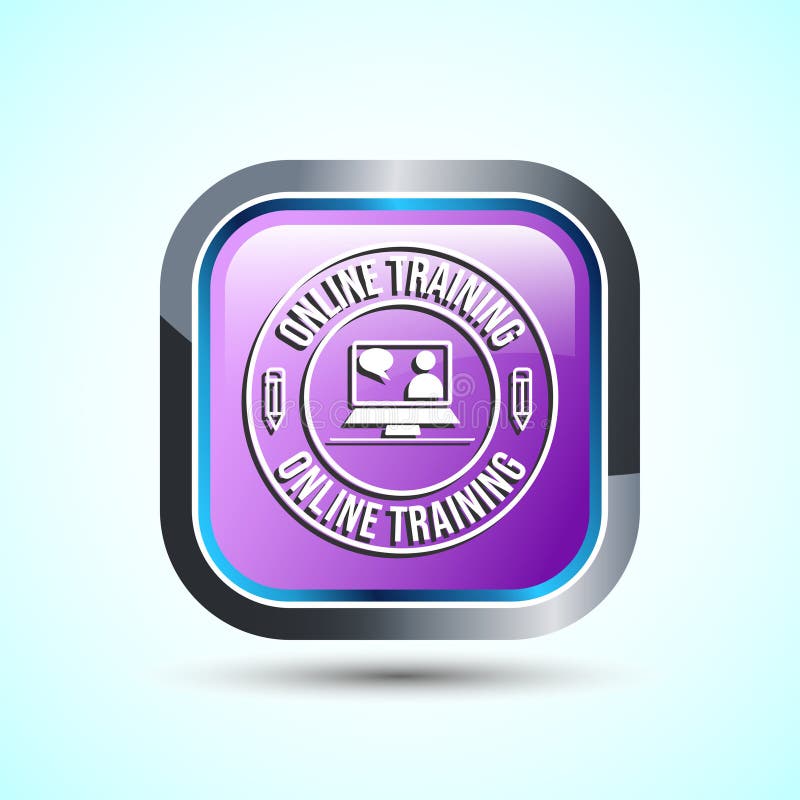 Online Training Icon Button Design Illustration Stock Vector ...