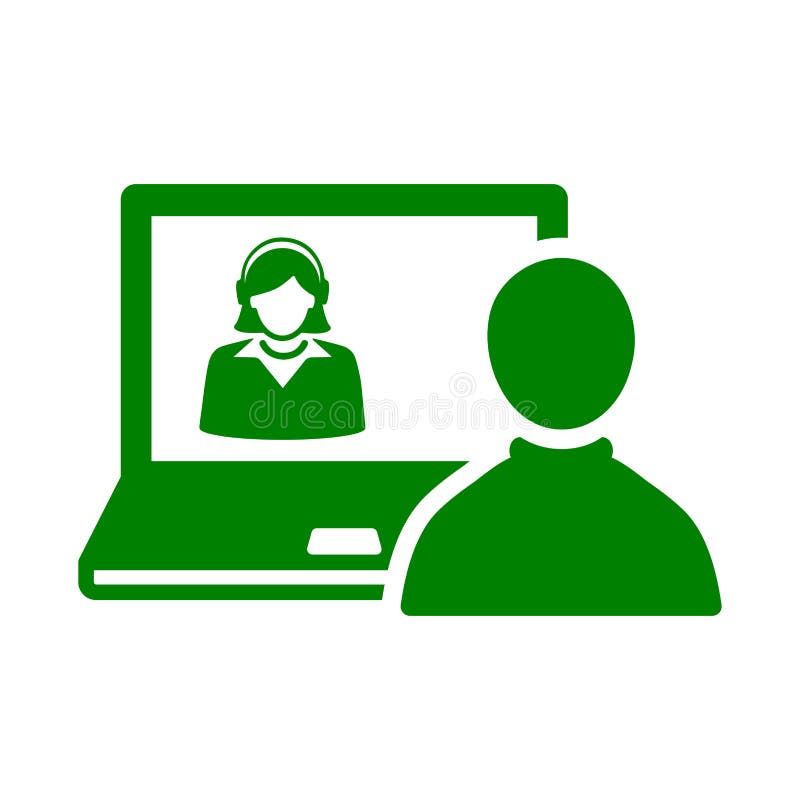 Online, Training, Instruction Icon. Green Vector Sketch Stock Vector ...