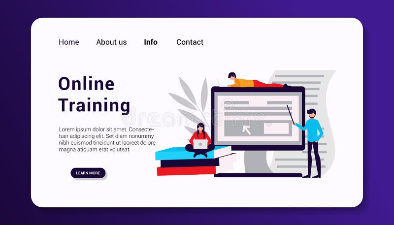 Online Training Landing Page Graphic Design Illustration Stock Vector ...