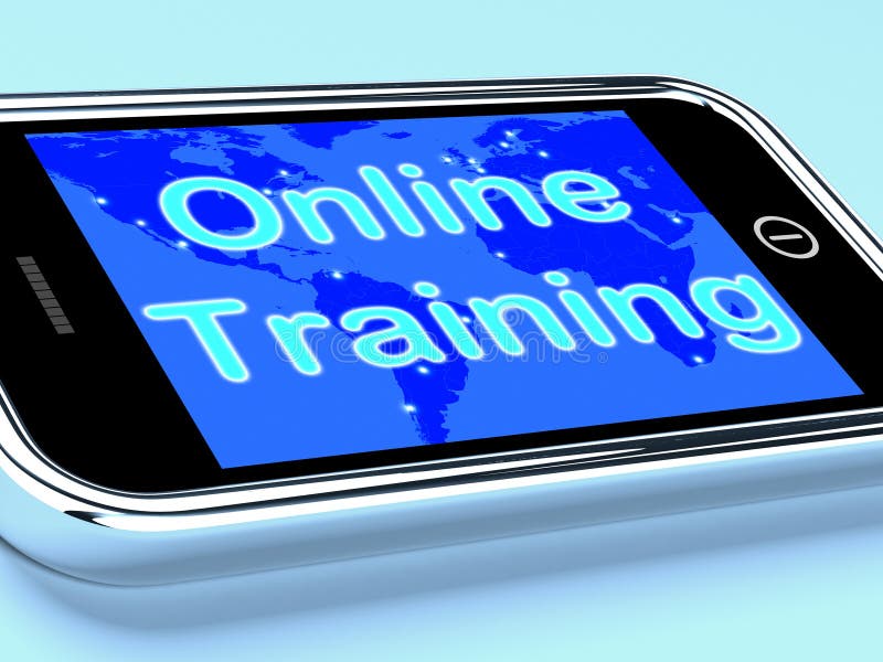 Online Training Mobile Screen Shows Web Learning Stock Illustration ...