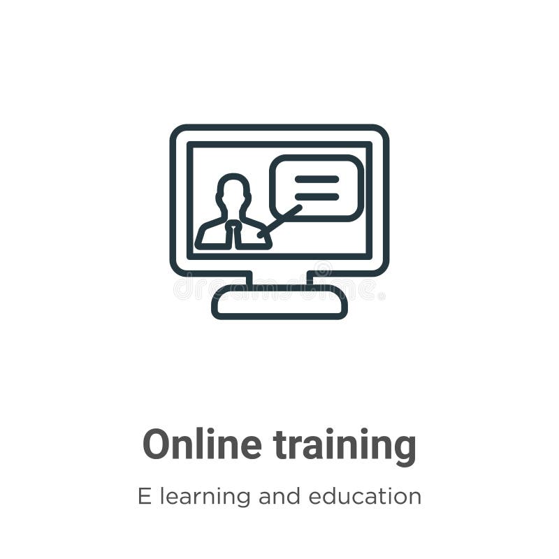 Training Outline Vector Icon. Thin Line Black Training Icon, Flat ...