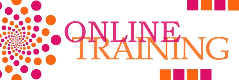 Online Training Pink Orange Dots Horizontal Stock Illustration ...