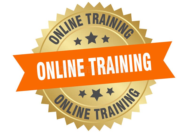 Online Training. Online Training Round Orange and Gold Label Isolated ...