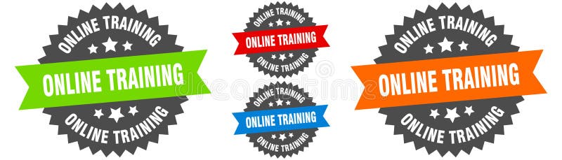 Online Training Sign. Round Ribbon Label Set. Seal Stock Vector ...