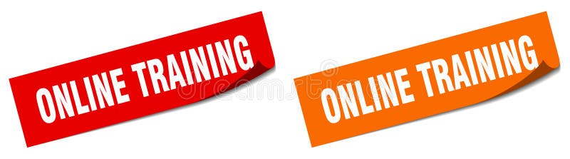 Online Training Sticker. Online Training Sign Set Stock Vector ...