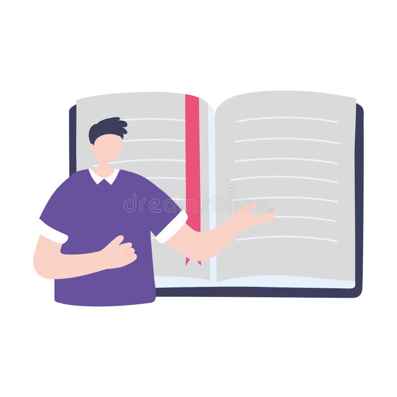 Online Training, Student Boy with Open Book, Education and Courses ...