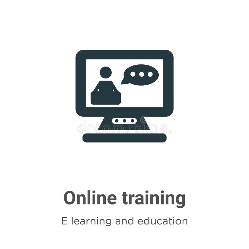 Online Training Vector Icon on White Background. Flat Vector Online ...