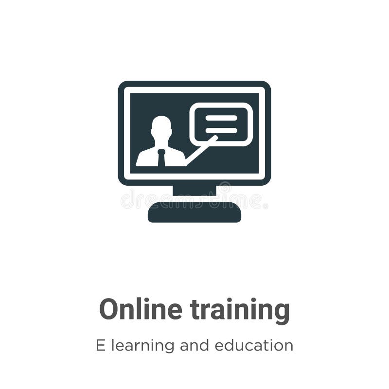 Online Training Vector Icon on White Background. Flat Vector Online ...