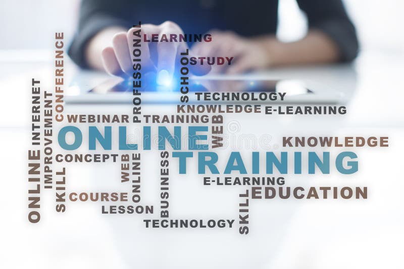 Online Training on the Virtual Screen. Education Concept Stock Photo ...