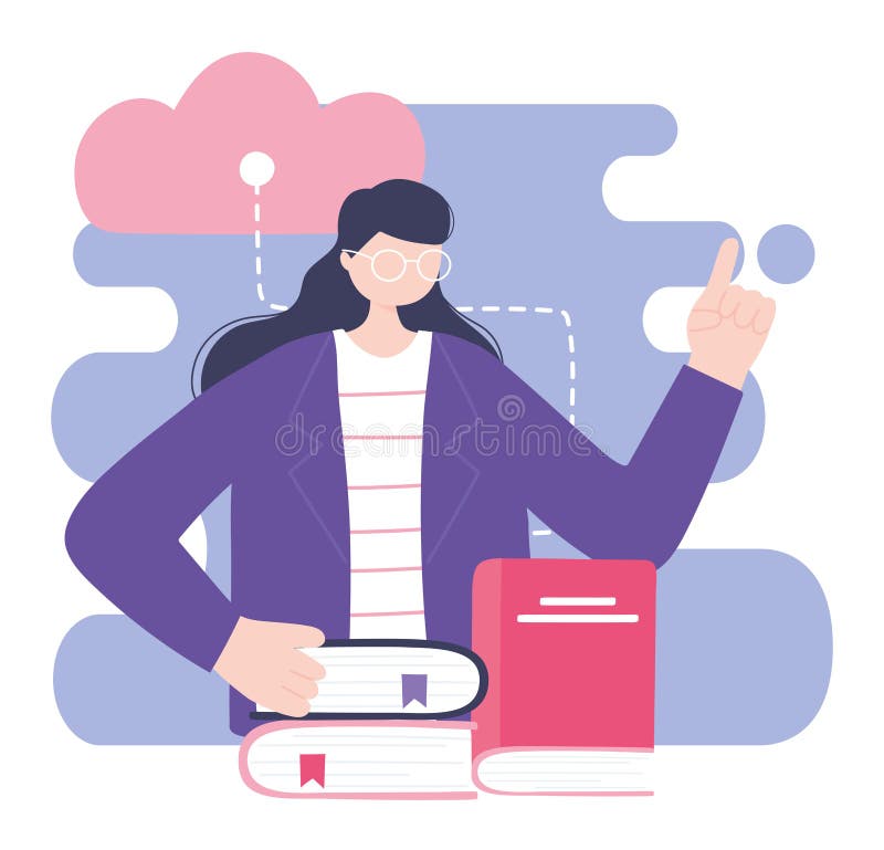 Online Training, Woman Teaching Lesson Books, Education and Courses ...