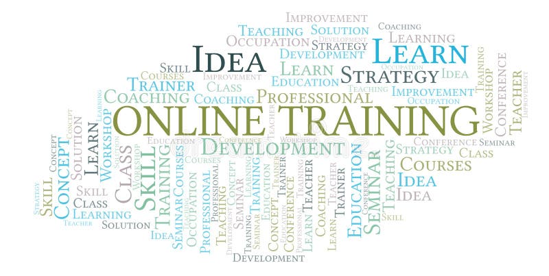 Online Training Word Cloud. Stock Illustration - Illustration of card ...