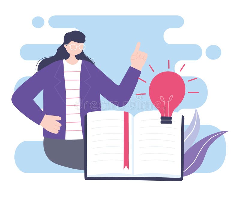 Online Training, Young Woman Teaching Book Creativity, Education and ...